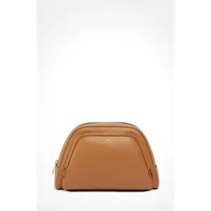 AVITEUR Necessaire Calfskin Zipped Toiletry Bag - Walnut