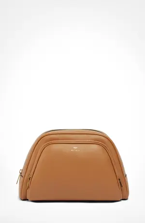 AVITEUR Necessaire Calfskin Zipped Toiletry Bag - Walnut