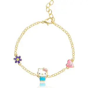 HELLO KITTY Plated Charm Bracelet - Gold