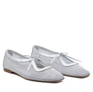 ANDREA GOMEZ Amelia Mesh Ballet Flat - Silver