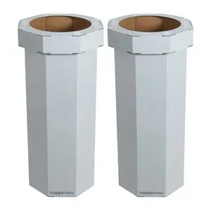 HAPPIMESS Fleur 25-gallon Classic Disposable Corrugated Cardboard Event Trash Can And Recycling Bin - Fog Gray