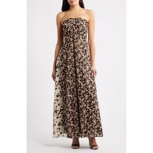 Parker Seleste Floral Strapless Maxi Dress
