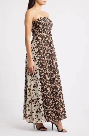 Parker Seleste Floral Strapless Maxi Dress