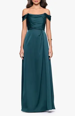 Betsy & Adam Short Sleeve Evening Dresses