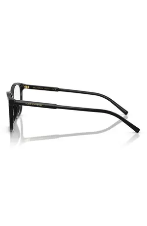 Dolce & Gabbana 52mm Rectangular Eyeglasses - Black/demo Lens