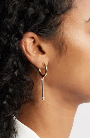 OPEN EDIT Bar Drop Hoop Earrings
