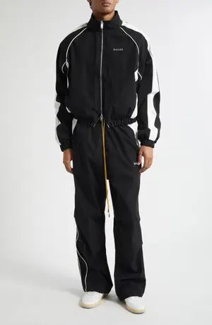 Rhude Ramona Piped Track Jacket - Black/white