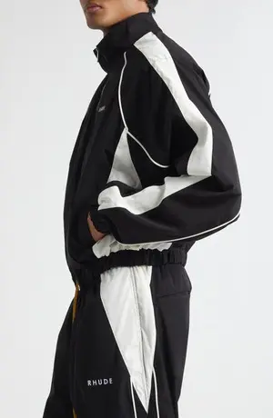 Rhude Ramona Piped Track Jacket - Black/white