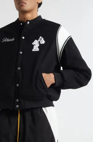 Rhude Regista Wool Blend Varsity Jacket