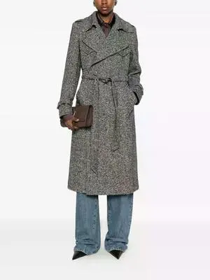 Tagliatore Herringbone-pattern Belted Coat