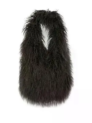 YVES SALOMON Shearling Shoulder Bag - Grey
