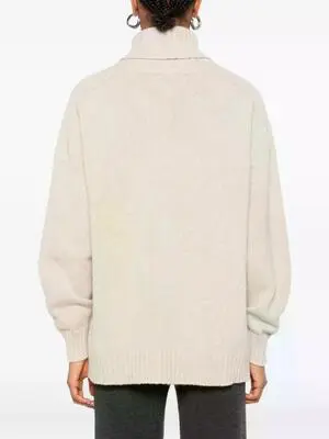Eric Bompard Cashmere Roll Neck Raglan Sleeve Sweater - Neutrals