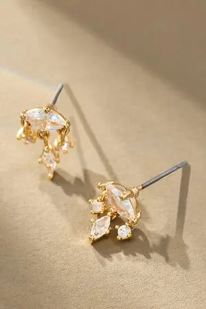 Anthropologie Crystal Marquis Earrings - Gold