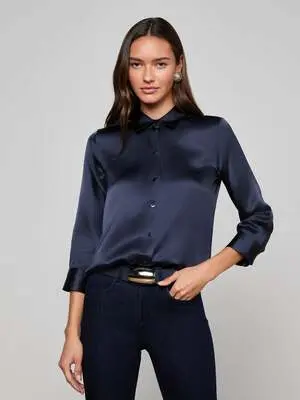 L'Agence Dani Silk Blouse Top