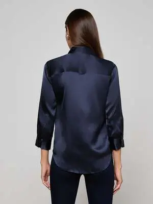 L'Agence Dani Silk Blouse Top