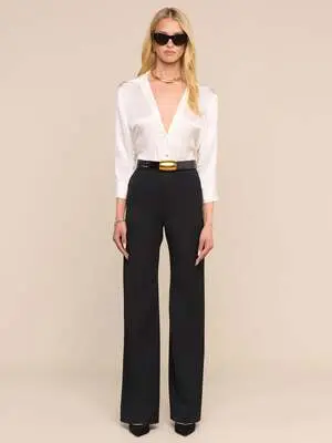 L'Agence Dani Silk Blouse Top - Ivory