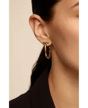 UNODE50 Polished Round Earrings - Gold