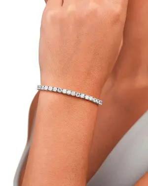 Sterling Forever Jadon Cubic Zirconia Flex Bracelet - Silver