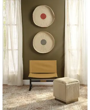 JAMIE YOUNG CO. Easton Hide Ottoman - Tan