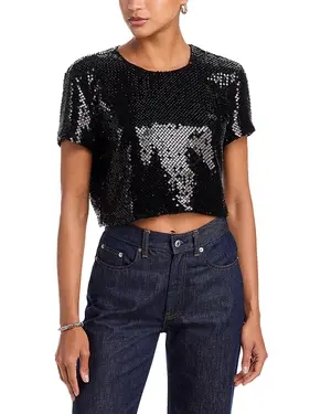 FRAME The Sequin Flutter Top