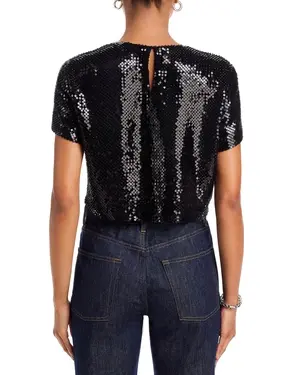 FRAME The Sequin Flutter Top