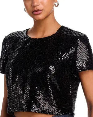 FRAME The Sequin Flutter Top