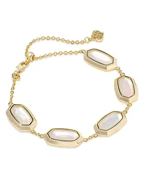 Kendra Scott Elaina Stone Bezel Chain Bracelet - Gold/white