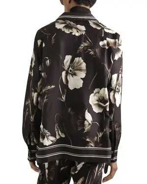 Dolce & Gabbana Long Sleeve Bordered Silk Shirt