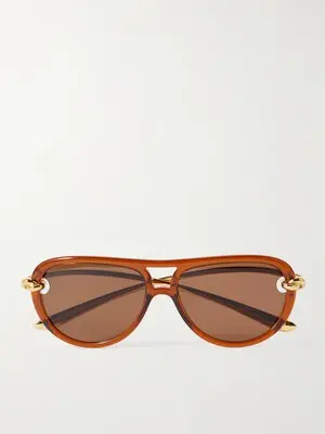 Bottega Veneta Knot Aviator-style Sunglasses - Brown