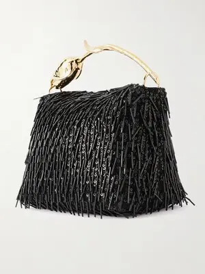 Erdem Bloom Mini Embellished Mesh Clutch