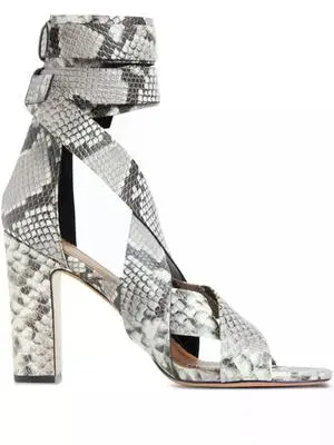 CYNTHIA ROWLEY 100mm Cece Snakeskin Heeled Sandals