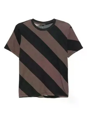 Cynthia Rowley Diagonal-stripe Cotton T-shirt - Black