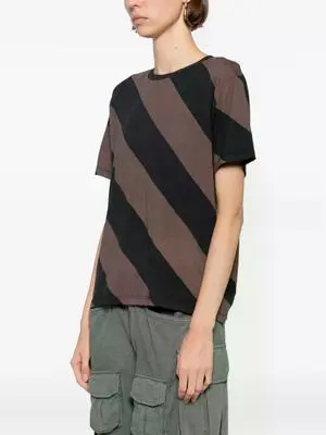 Cynthia Rowley Diagonal-stripe Cotton T-shirt - Black