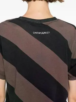 Cynthia Rowley Diagonal-stripe Cotton T-shirt - Black