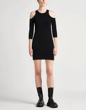 KONTATTO Ribbed-knit Mini Dress - Black