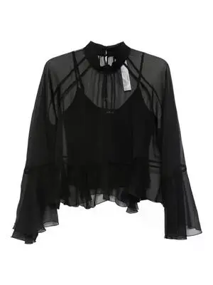 TWINSET Ruffled High-neck Top