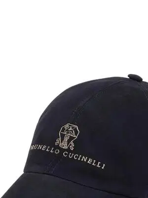 Brunello Cucinelli Embroidered Logo Baseball Cap - Blue