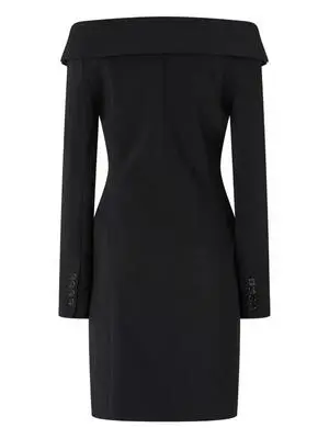 Pinko Off-shoulder Buttoned Midi Dress
