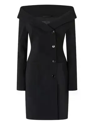 Pinko Off-shoulder Buttoned Midi Dress