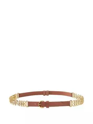 Pinko Leather Chain-link Belt - Neutrals