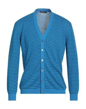 DANIELE FIESOLI Cotton Striped Knit Cardigan - Azure