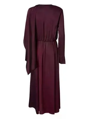 Pinko Draped Satin Midi Dress - Purple