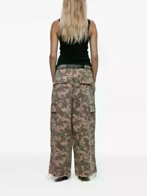 MAINLESS Camouflage Wide-leg Trousers - Pink