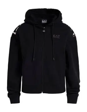 EA7 Cotton Blend Fleece Sweatshirt - Black
