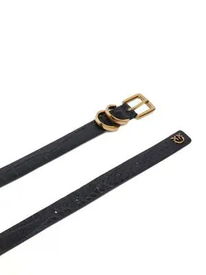 Pinko Croc-embossed Belt With Buckle