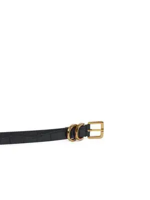 Pinko Croc-embossed Belt With Buckle