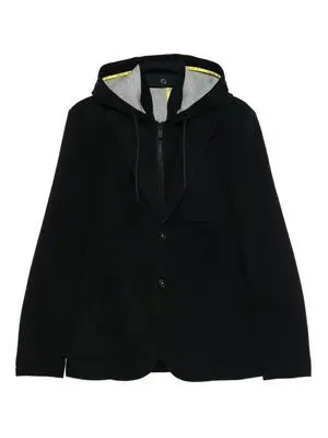 MANUEL RITZ Hooded Pinstripe Blazer