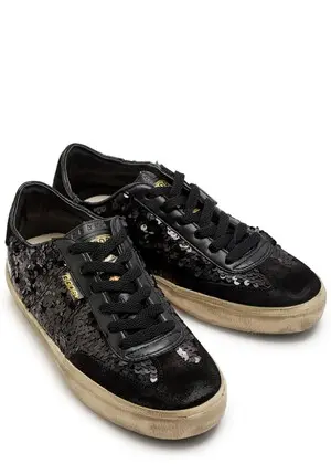 GOLDEN GOOSE Soul Star Sequin-embellished Leather Sneakers