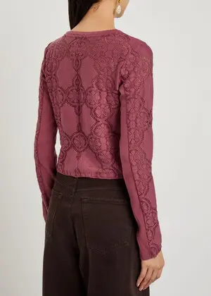 Free People Jae Lace-cutwork Cotton-blend Top
