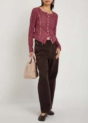 Free People Jae Lace-cutwork Cotton-blend Top